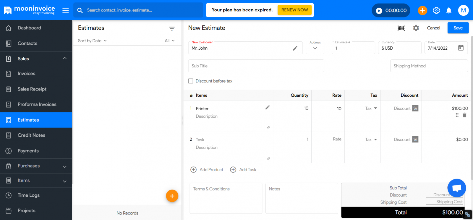 Invoice Vs Estimate: What's the difference? - Moon Invoice